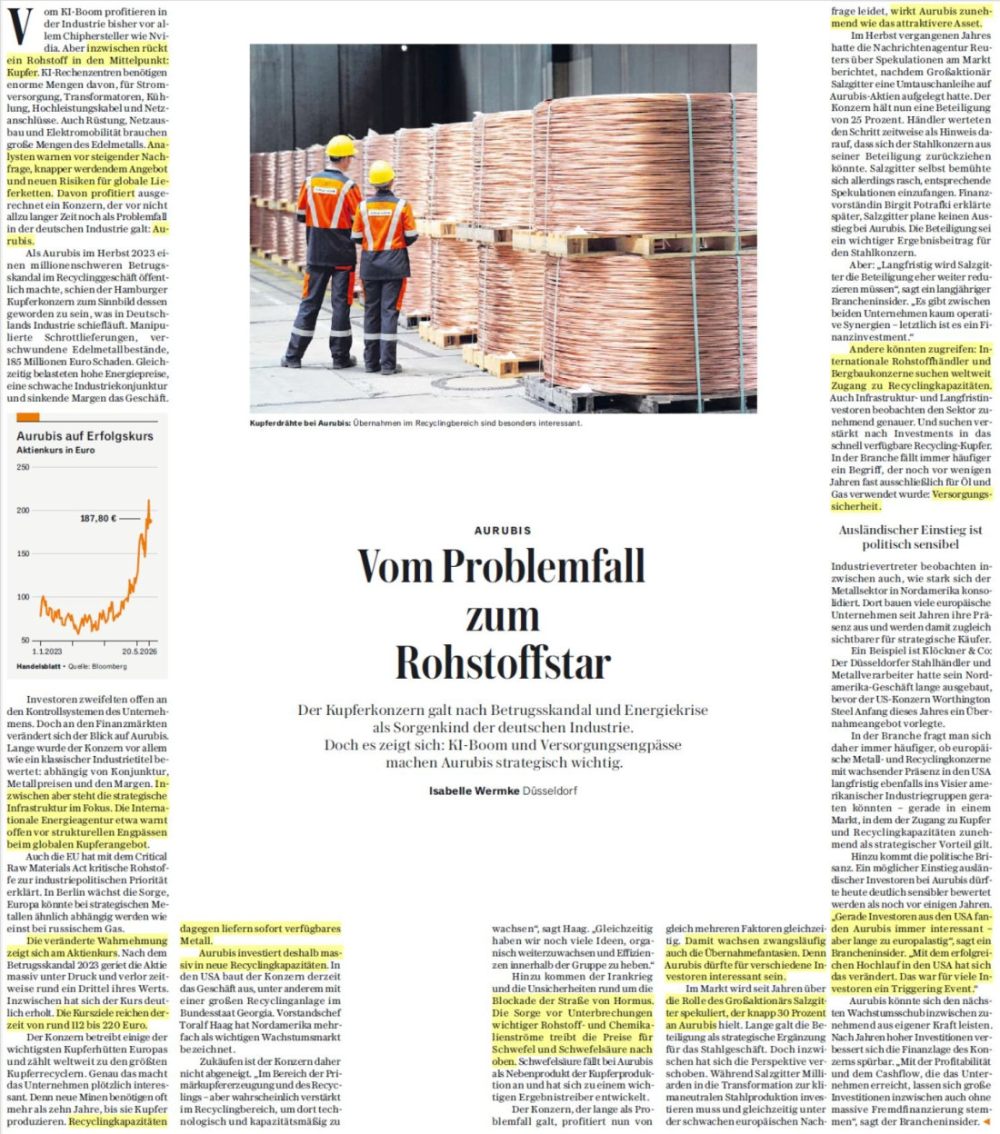 Aurubis Aktie (NDA) | Aktienkurs » DE0006766504 | wallstreetONLINE